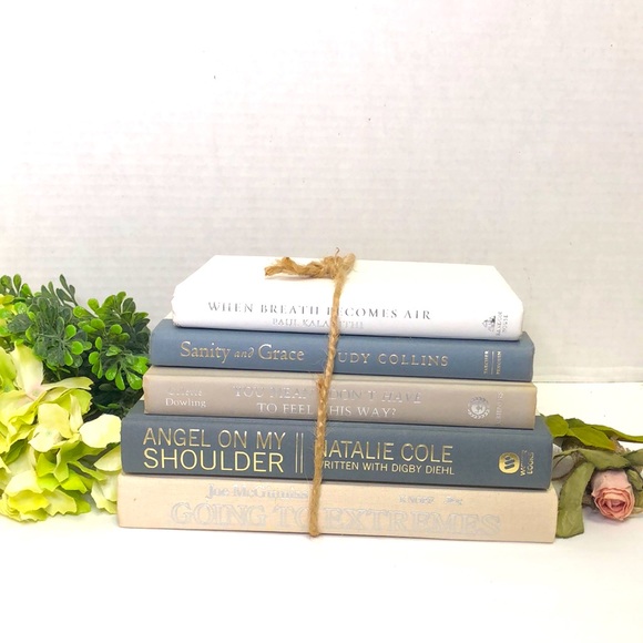 Accents | Color Coded Decorative Vintage Book Stack Modern Decor Shades ...